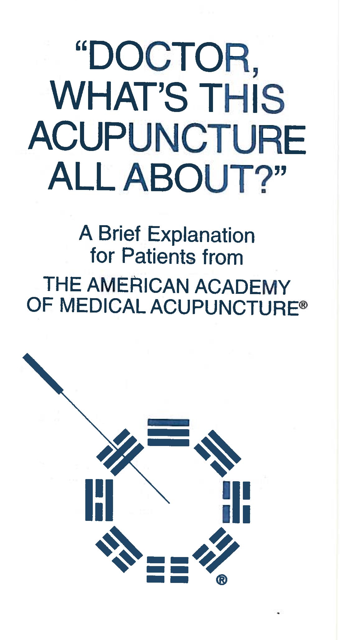 Brochure Order - American Academy of Medical Acupuncture (AAMA)